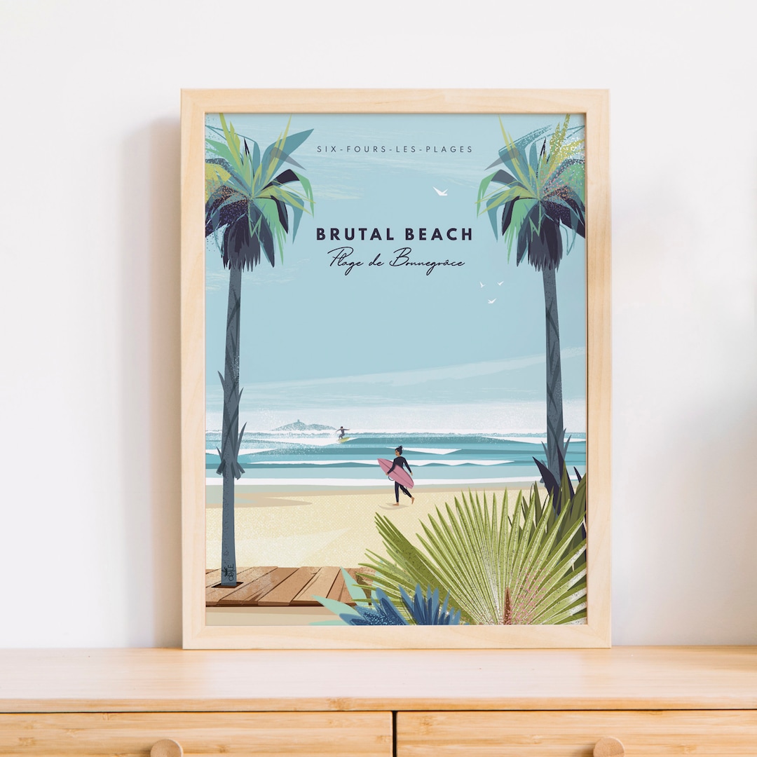 POSTER "brutal Beach - Six-fours-les-plages" - Etsy