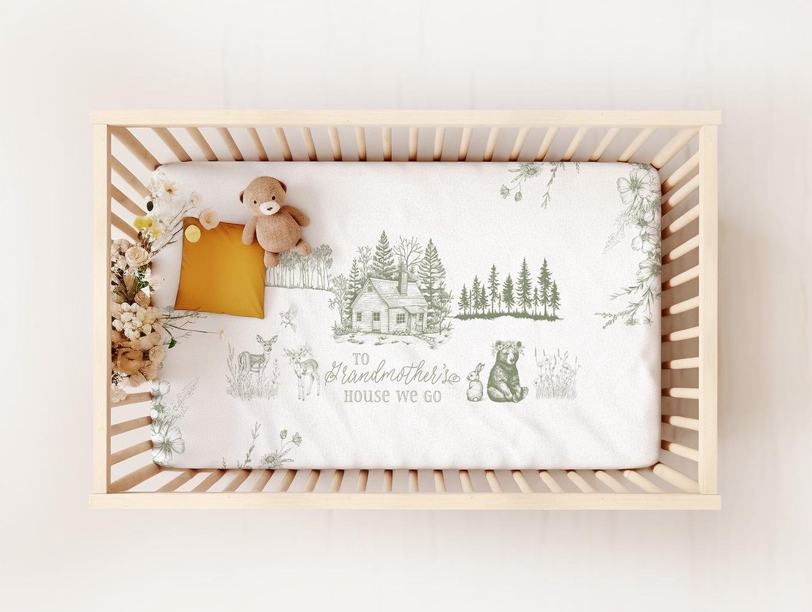 Personalized Toile Crib Sheet: Grandmother's House Nursery Decor - Etsy