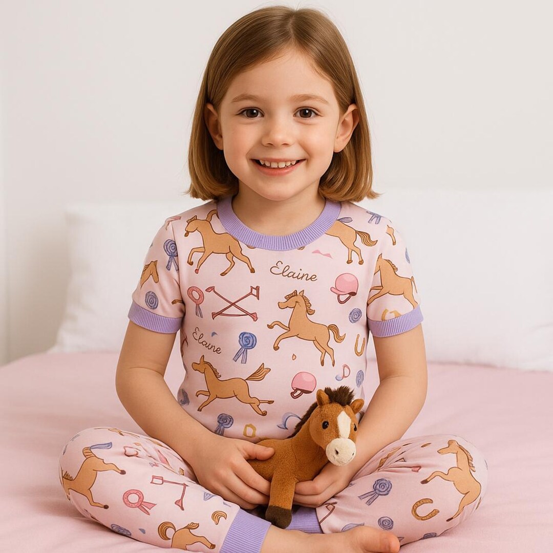 Personalized Horse Pajamas: Custom Equestrian Sleepwear for Girls - Etsy