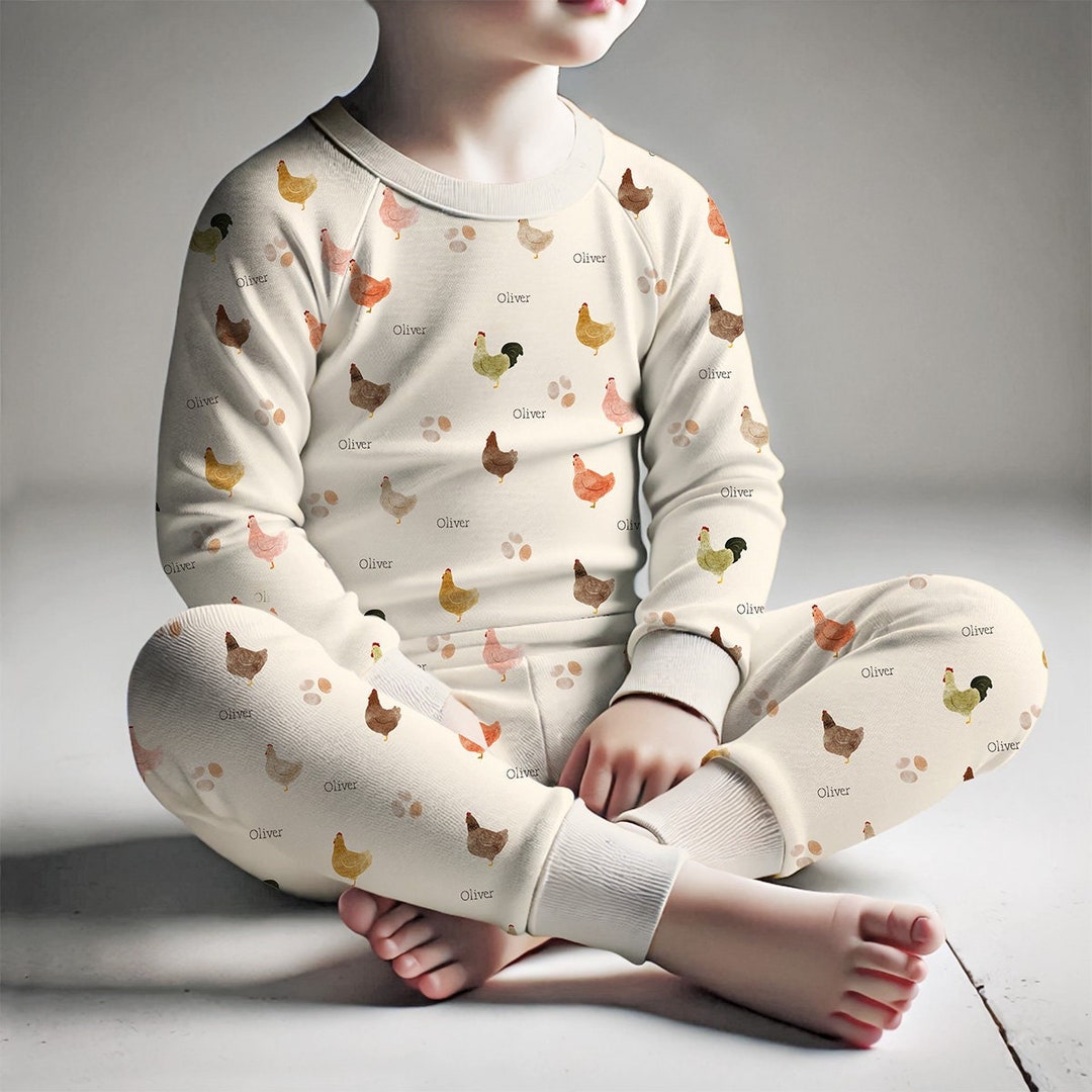 Personalized Gender Neutral Chicken Pajamas for Kids - Ultra Soft ...