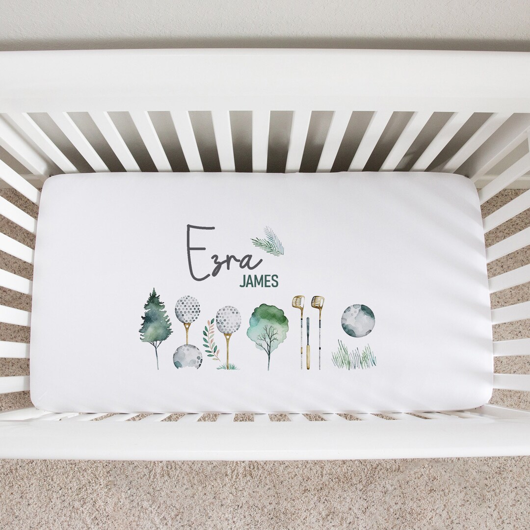Golf Theme Baby Crib Sheet: Personalized Ponte Knit - Etsy