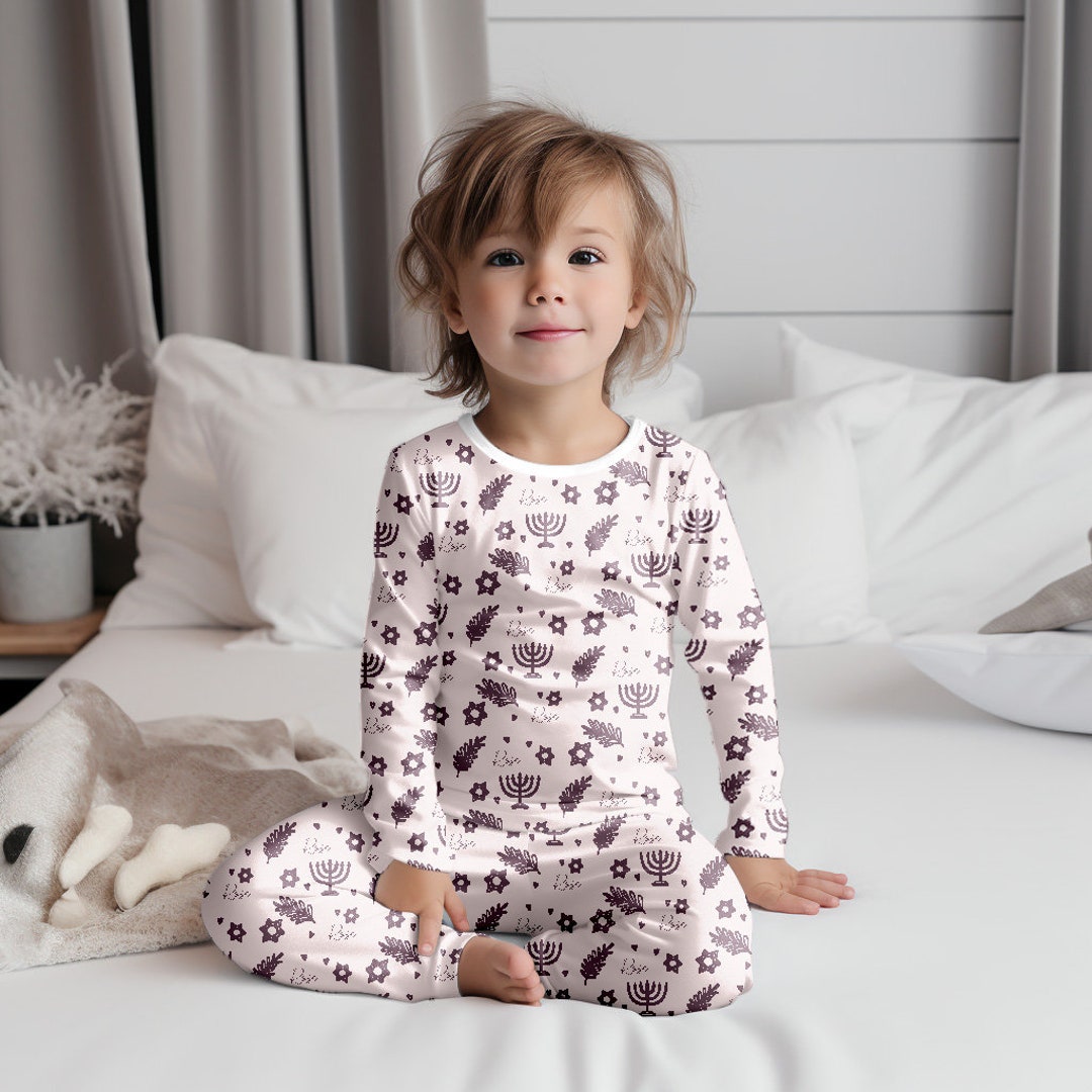 HANUKKAH PAJAMAS - Pajamas for Jewish Girl - Personalized Hanukkah PJ ...