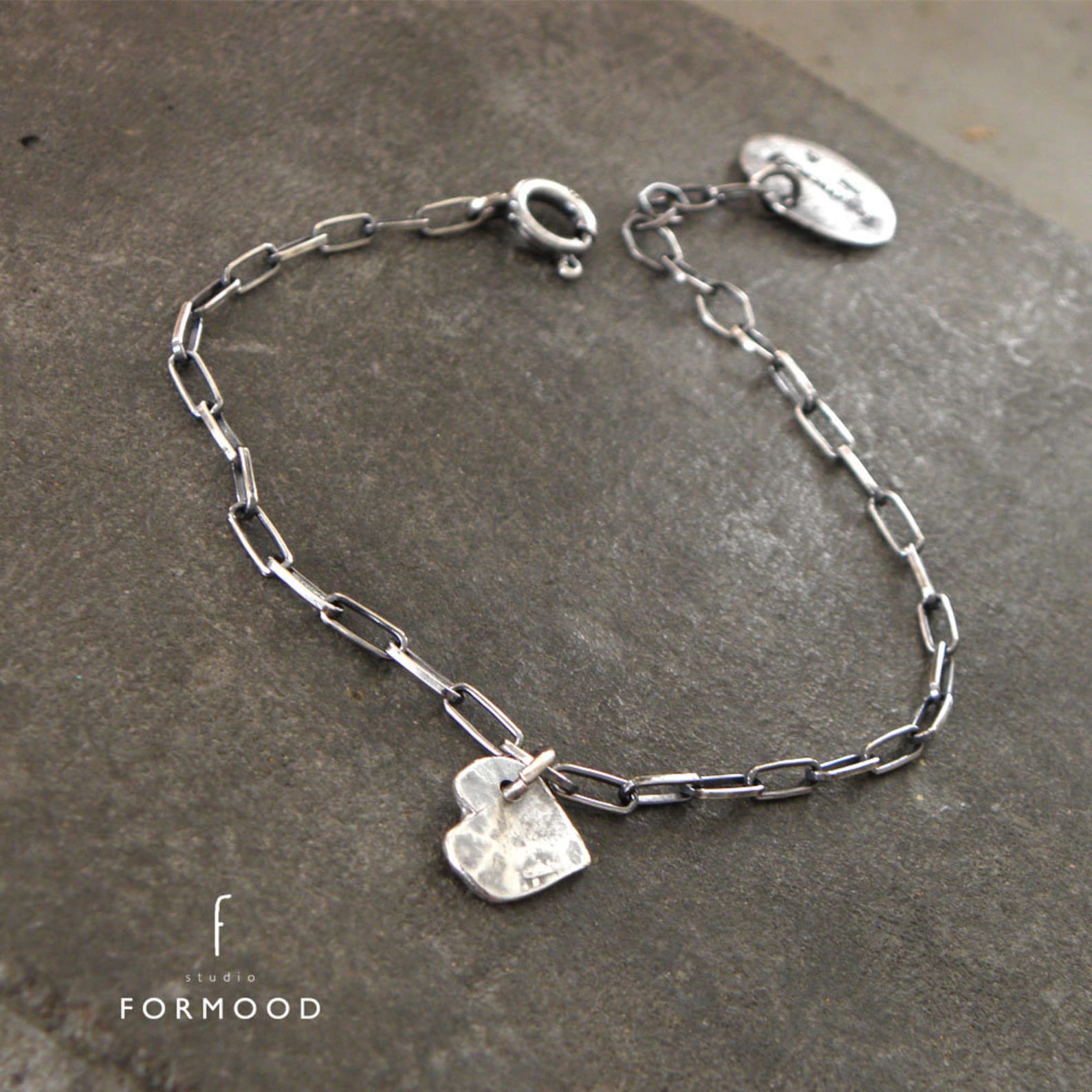 Heart Silver Delicate Bracelet Dainty Heart Bracelet - Etsy