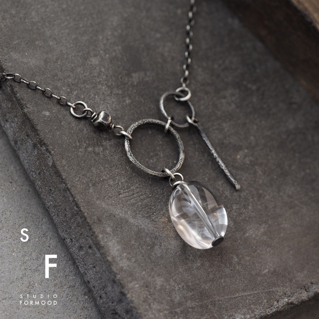 Form I - Crystal Quartz and Oxidized Sterling Silver Necklace ...