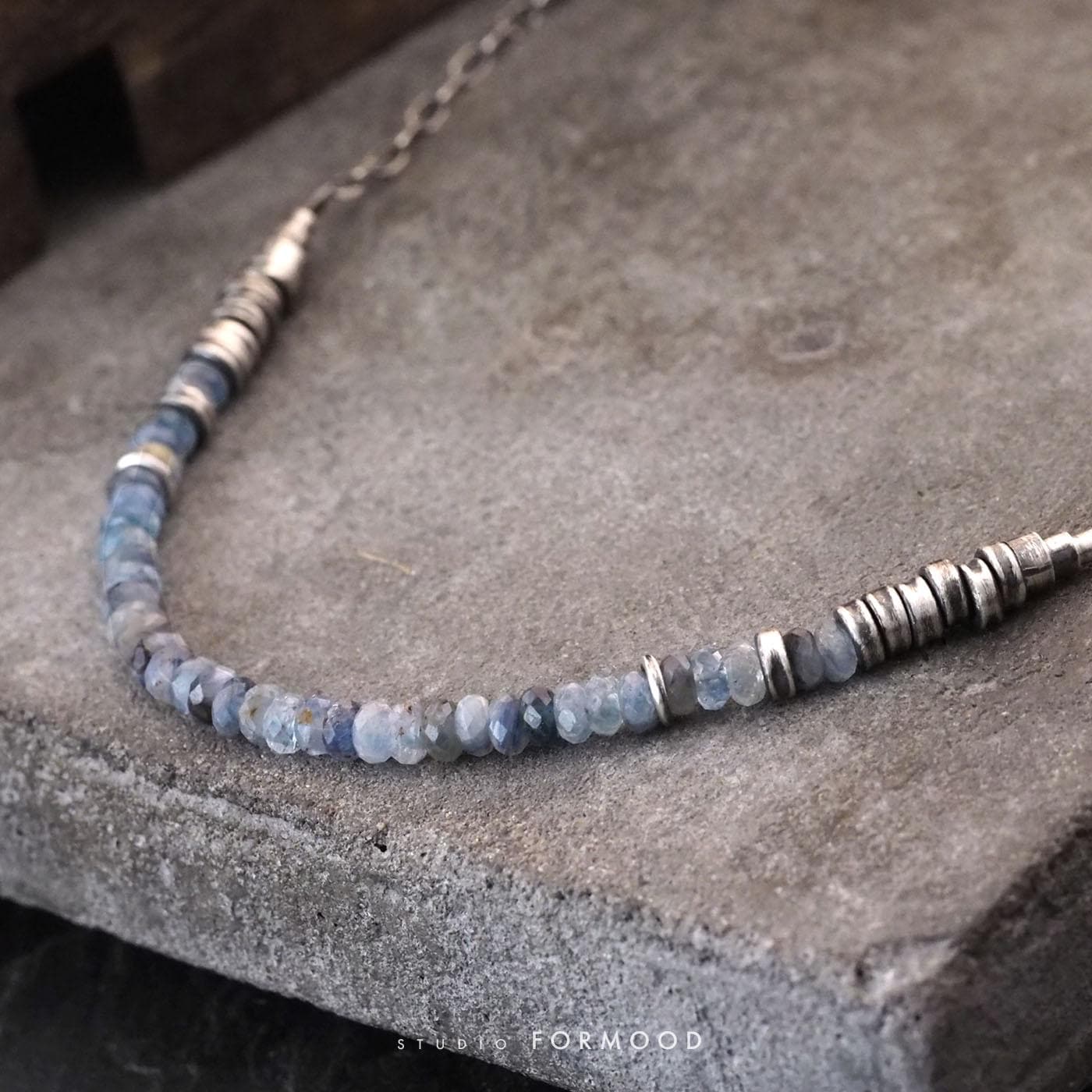 Oxidized Sterling Silver and Kyanite Necklace: Delicate Everyday ...