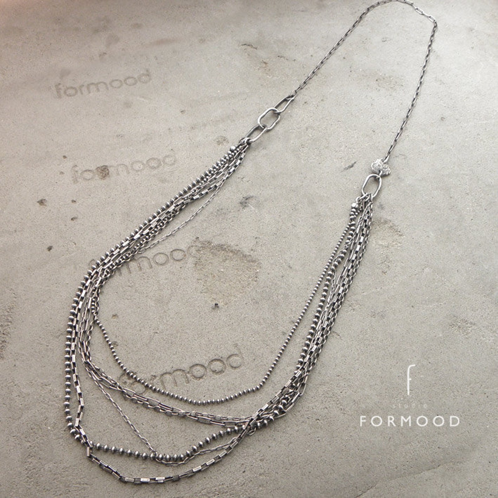 Oxidized Sterling Silver Layered Necklace: Handmade Chain - Etsy