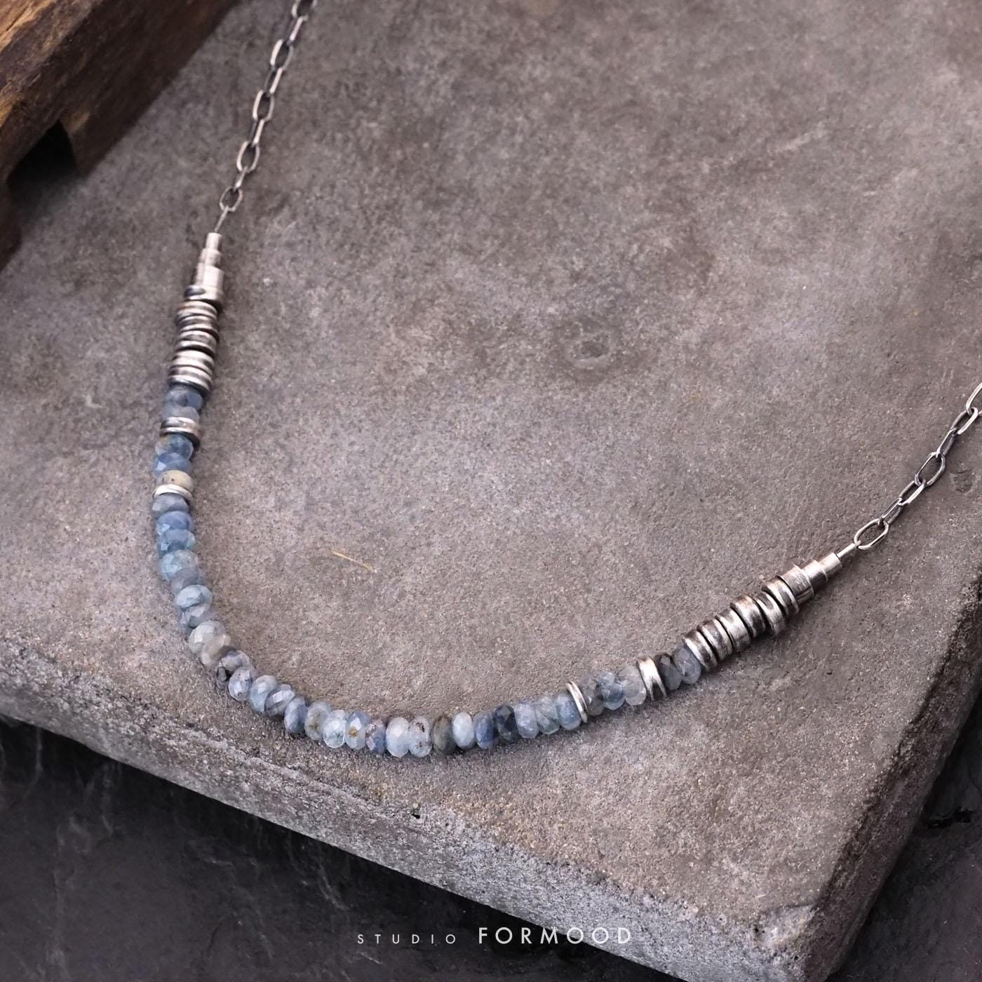 Oxidized Sterling Silver and Kyanite Necklace: Delicate Everyday ...