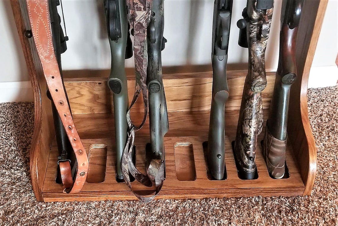 Oak Gun Rack Gun Rack Wooden Gun Rack Rifle Rack Shotgun | Etsy