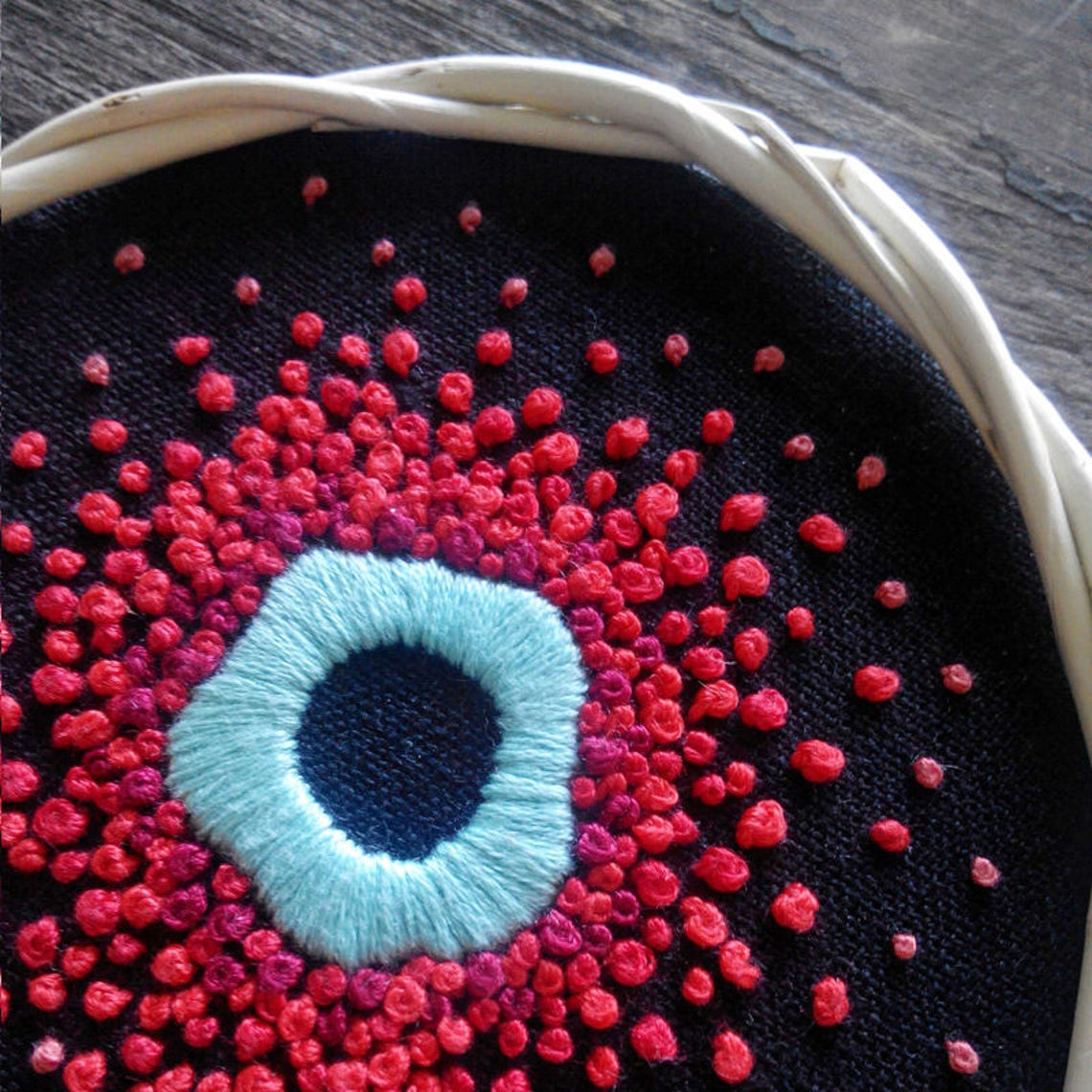 Embroidery hoop wall art Red poppy art Modern embroidery hoop | Etsy