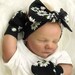 Daisy Long Knotted Baby Newborn Gown Fold Over Mittens Mitts - Etsy