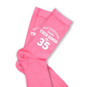 35th Birthday Pink Socks Gift for Women Ladies Present | Etsy