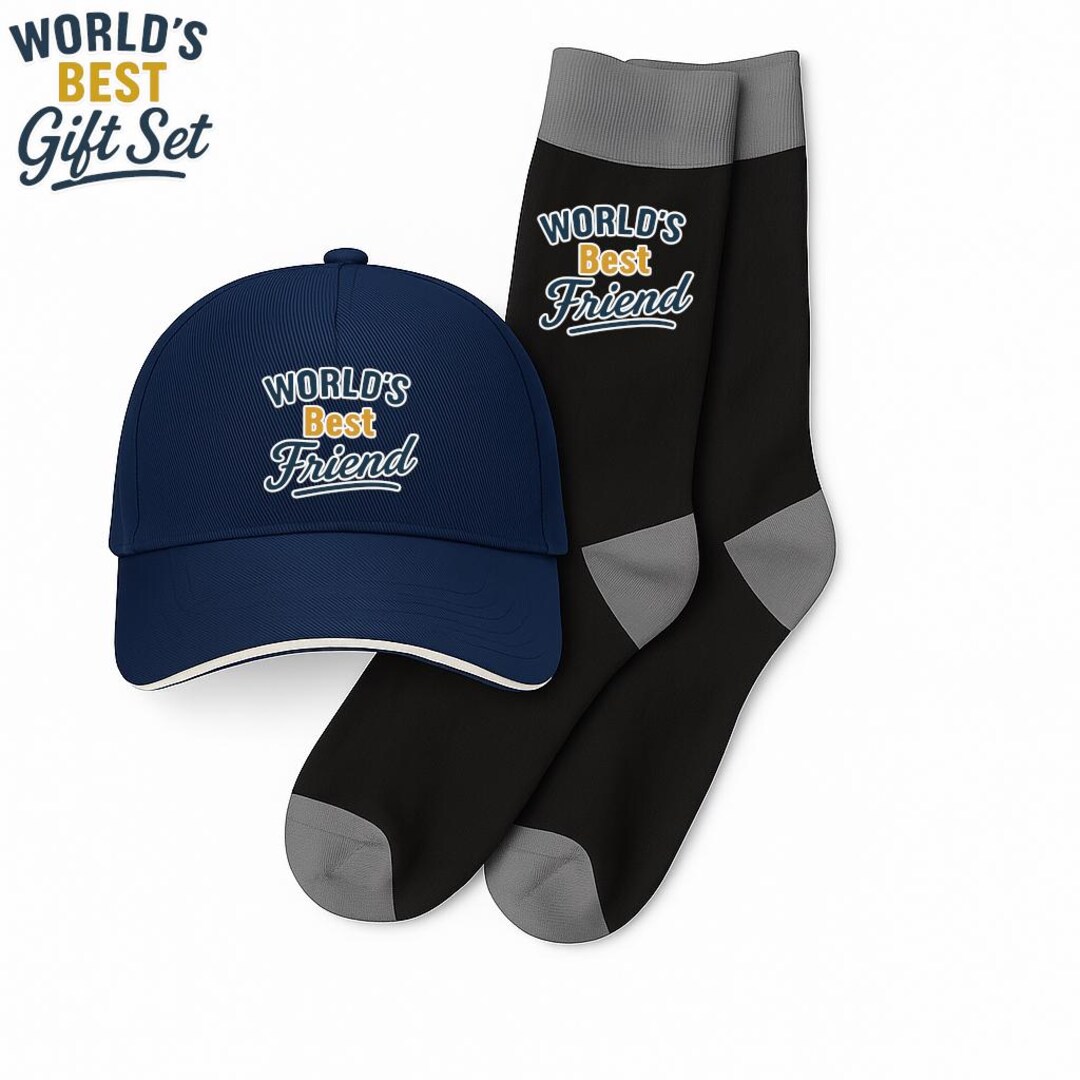 Personalised Best Friend Baseball Cap & Socks Gift Set for Christmas ...