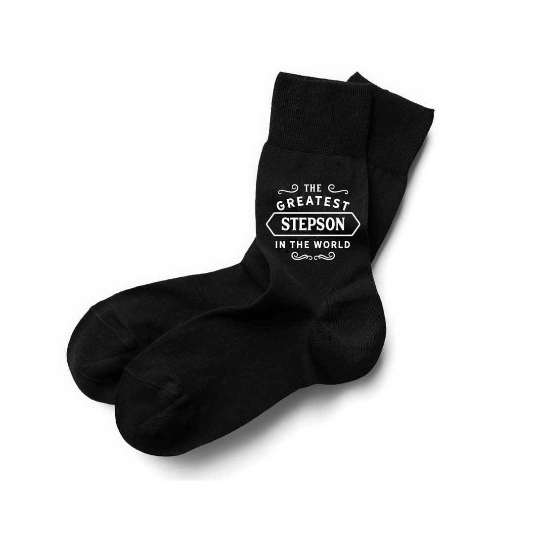 Stepson Gift, Black Socks Stepson to Be Personalised Birthday Present ...