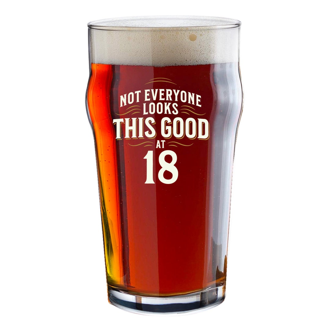 18th Birthday Gift Beer Glass Funny Printed Tankard Beer Drinking Mug ...