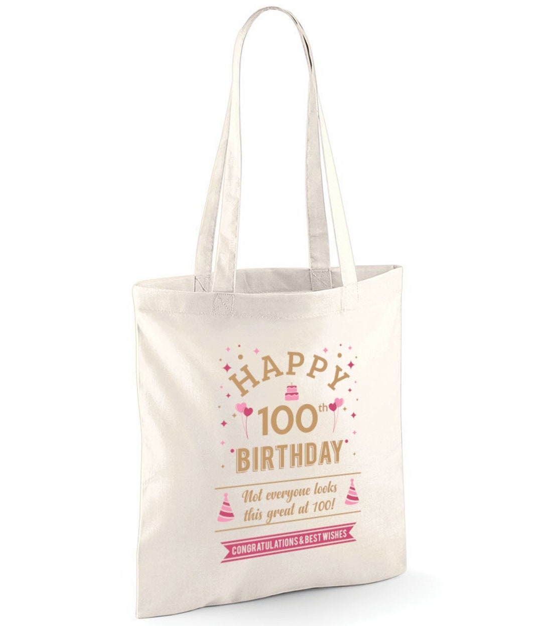 100th Birthday Gift Bag Age 100 Birthday Idea Lightweight Foldable ...