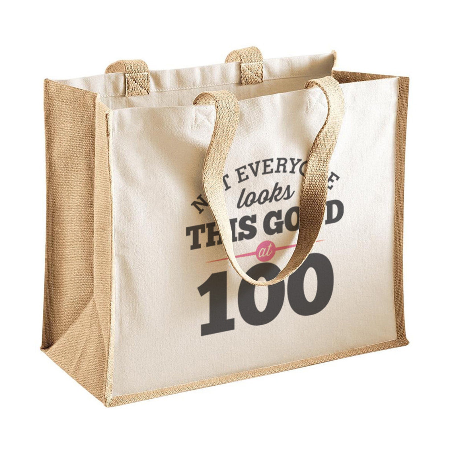 100th Birthday, 100th Birthday Idea, 100th Birthday Bag, Tote, Shopping ...
