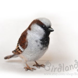Felt Bird Sparrow - Realistic Felt Toy - Handmade Felted Toys. Wool Toy ...