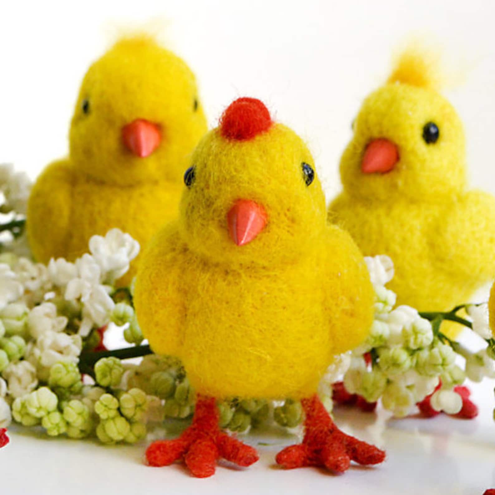 Felt Art Birds Chicken Gang- Fairy Garden Accessory, Funny Farm ...