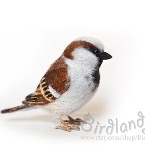Felt Bird Sparrow - Realistic Felt Toy - Handmade Felted Toys. Wool Toy ...