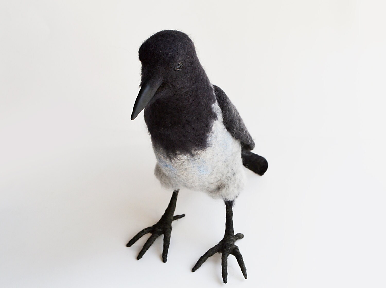 The Hooded Crow Corvus cornix felt bird sculpture The real | Etsy