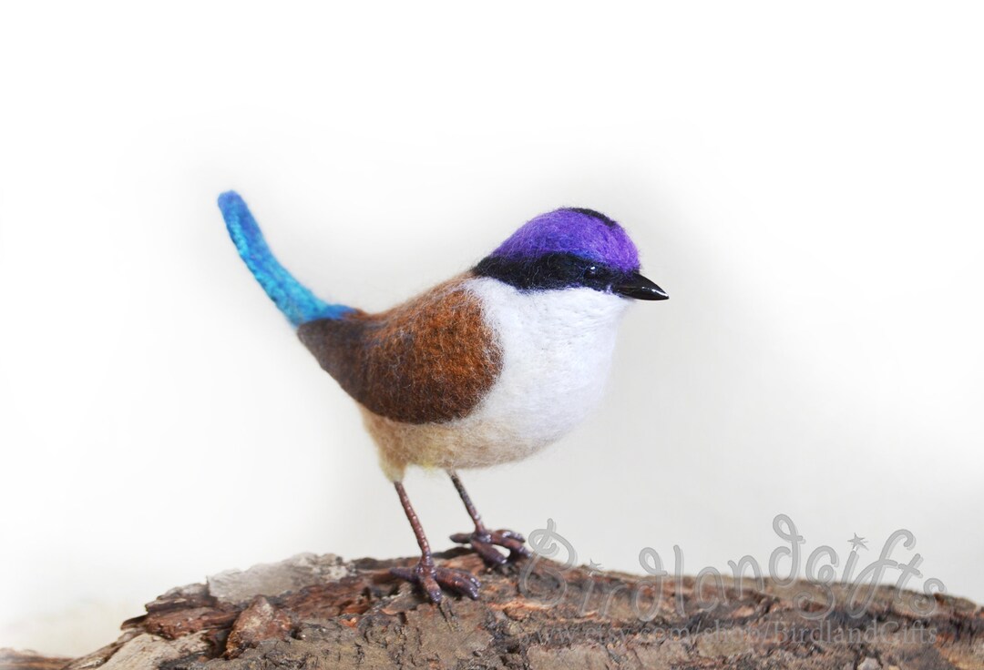 The Felted Bird-purple-crowned Fairywren-lifelike Felting Animal ...