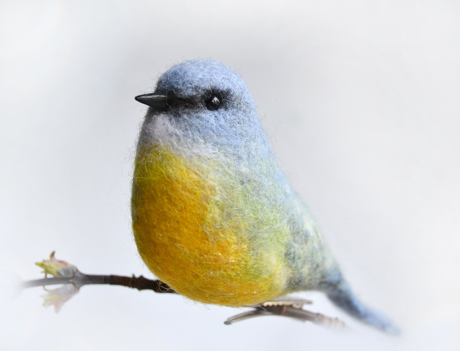 Felt Eastern Yellow Robin Bird's Doll - Handmade Natural Action Figure ...