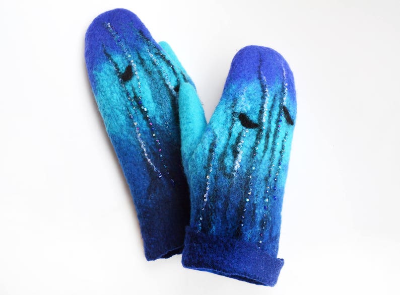 Felt Arm Warmers Felted Wool Winter Gloves Woolen Wrist Warmers Wool ...