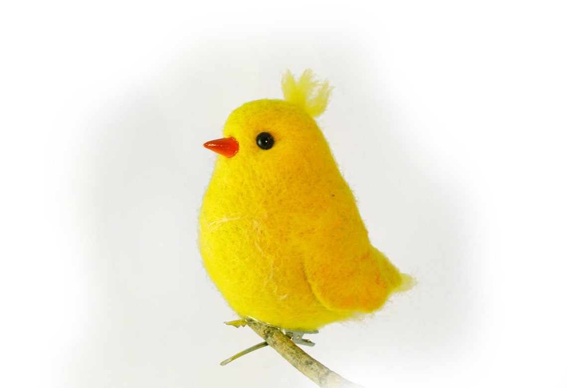 The Well Nourished Felted Canary the Handmade Cute Figurine | Etsy