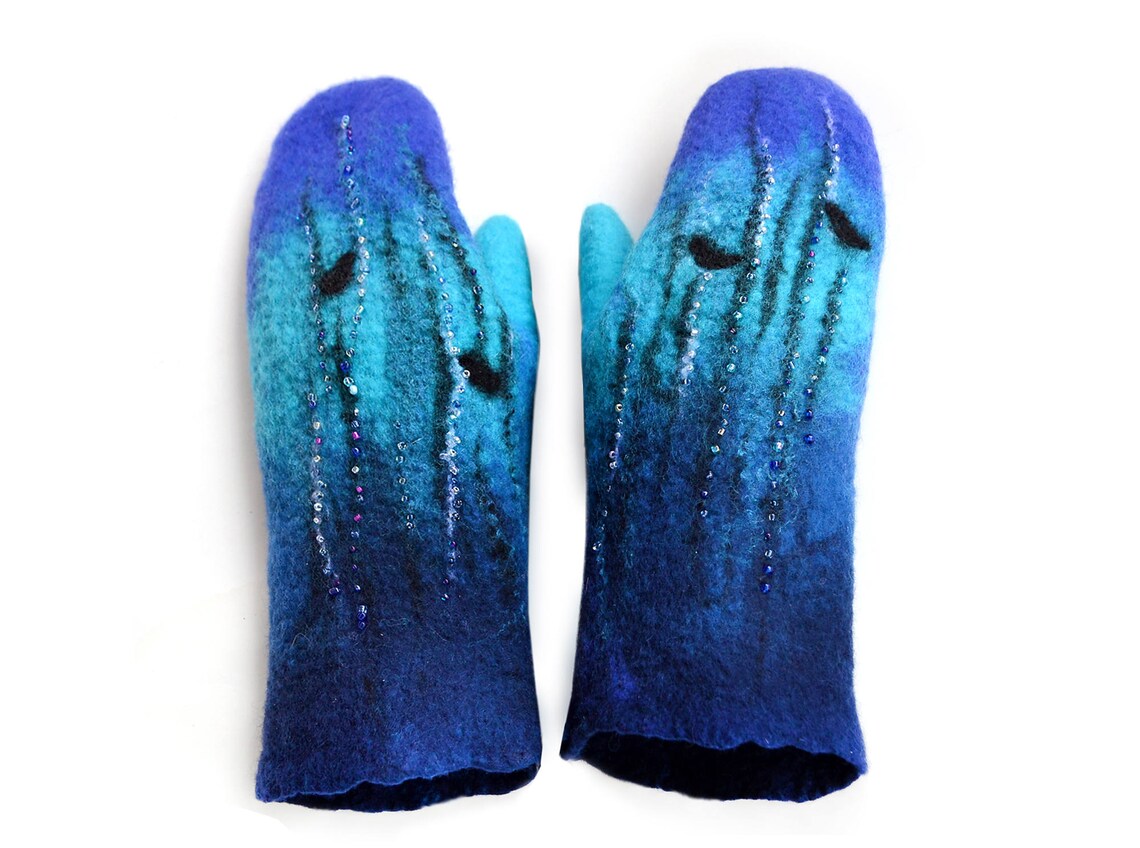 Felt Arm Warmers Felted Wool Winter Gloves Woolen Wrist Warmers Wool ...