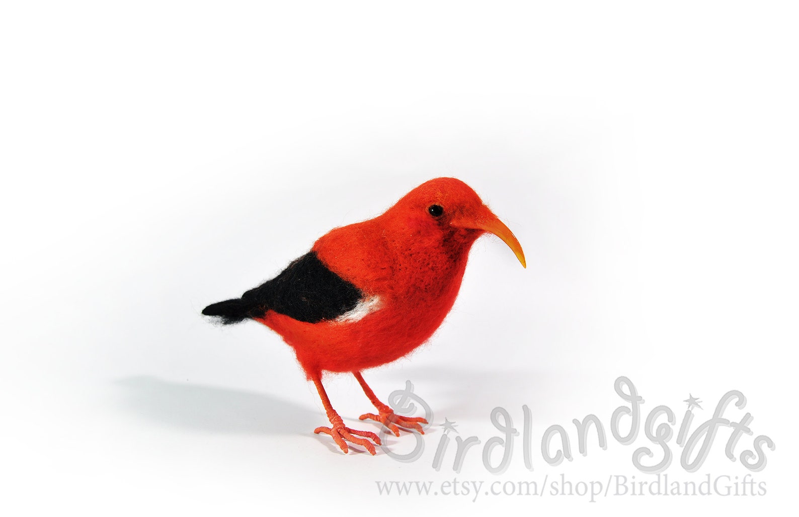 The felted bird Red Hawaiian Honeycreeper-ʻIʻIWI symbol of | Etsy