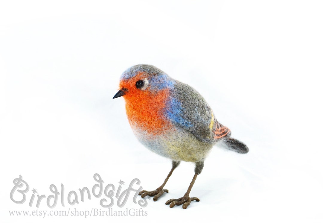 The Felt Bird - European Robin. Lifelike Felting Animal. Birdwatching ...