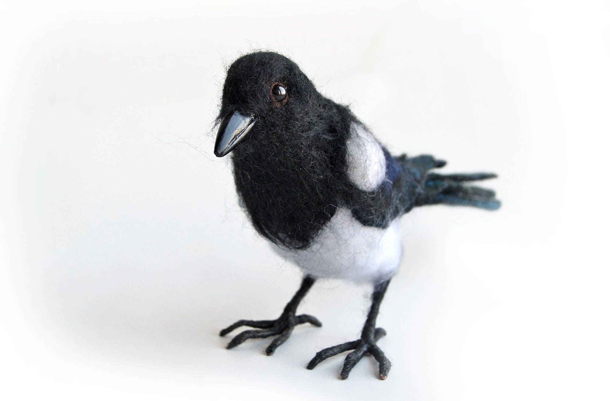 Eurasian Magpie - 1/2 Scale Felted Naturalistic Doll - Etsy
