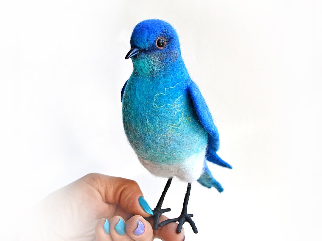 The Mountain Bluebird Doll - Felt Art Action Figure of the State Bird ...