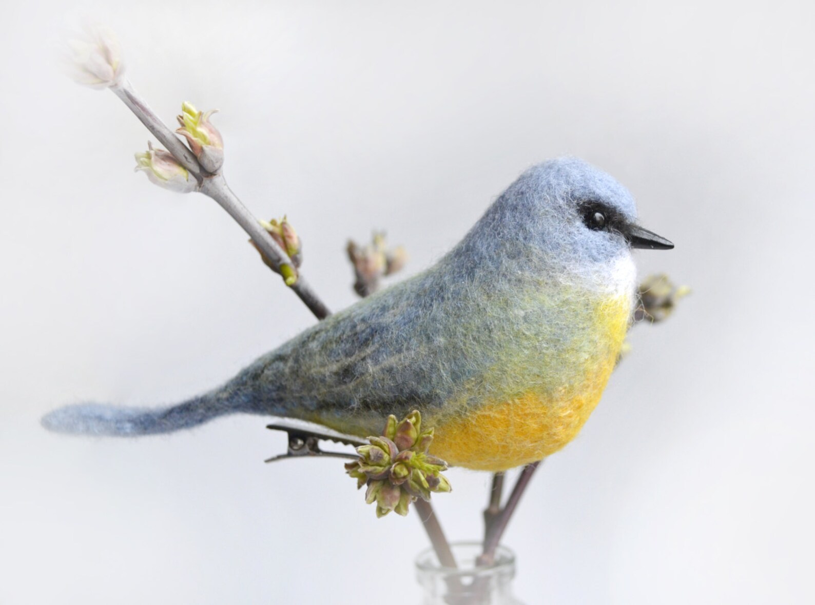 Felt Eastern Yellow Robin bird's doll Handmade natural | Etsy