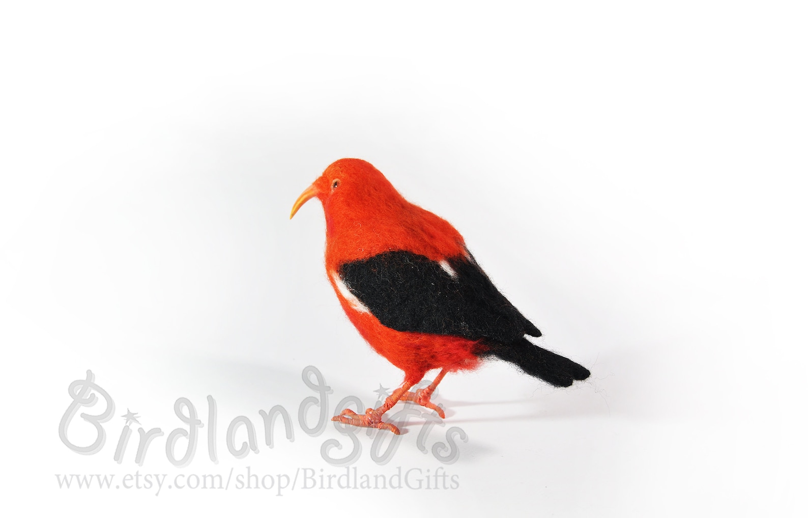The felted bird Red Hawaiian Honeycreeper-ʻIʻIWI symbol of | Etsy