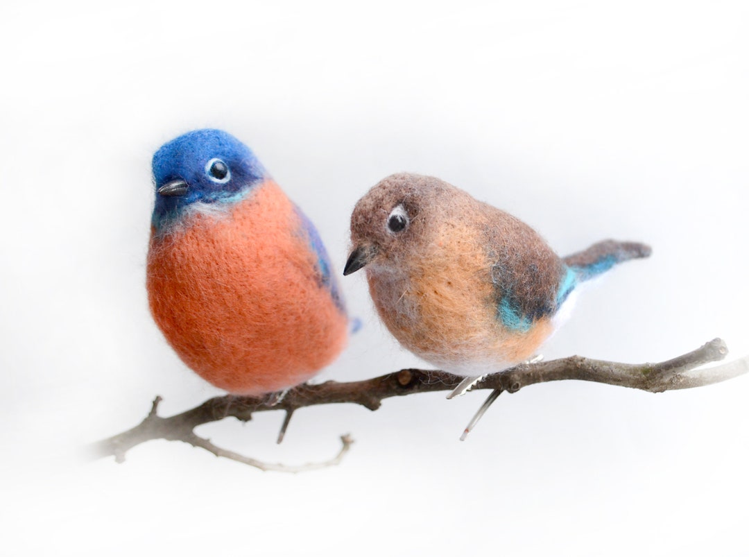 Wedding Bird's Pair - Felt Figurines of Bluebird's Pair Are an ...