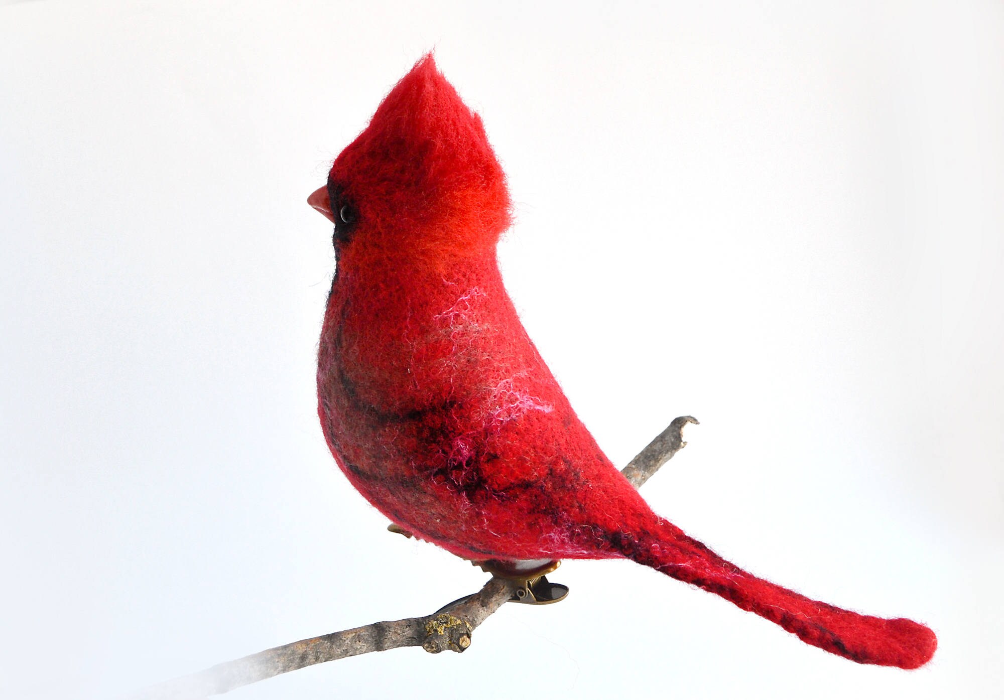 Xmas Tree Decor Felt bird Northern Cardinal is the symbol | Etsy