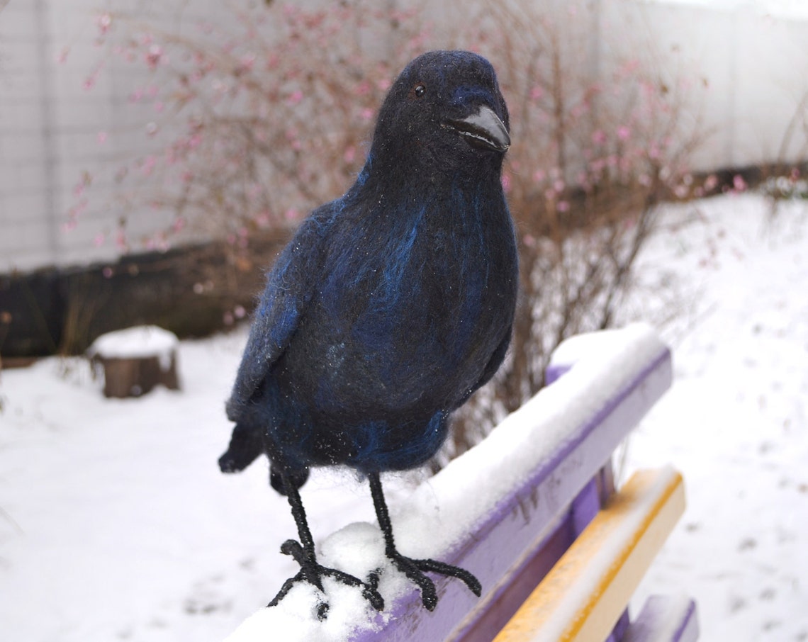 Felted American Crow Naturalistic Doll- the Real Sized Felt Gothic Doll ...