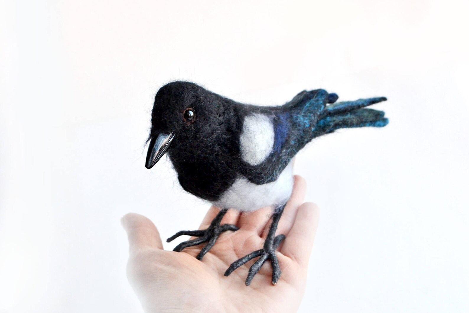 Eurasian Magpie - 1/2 Scale Felted Naturalistic Doll - Etsy