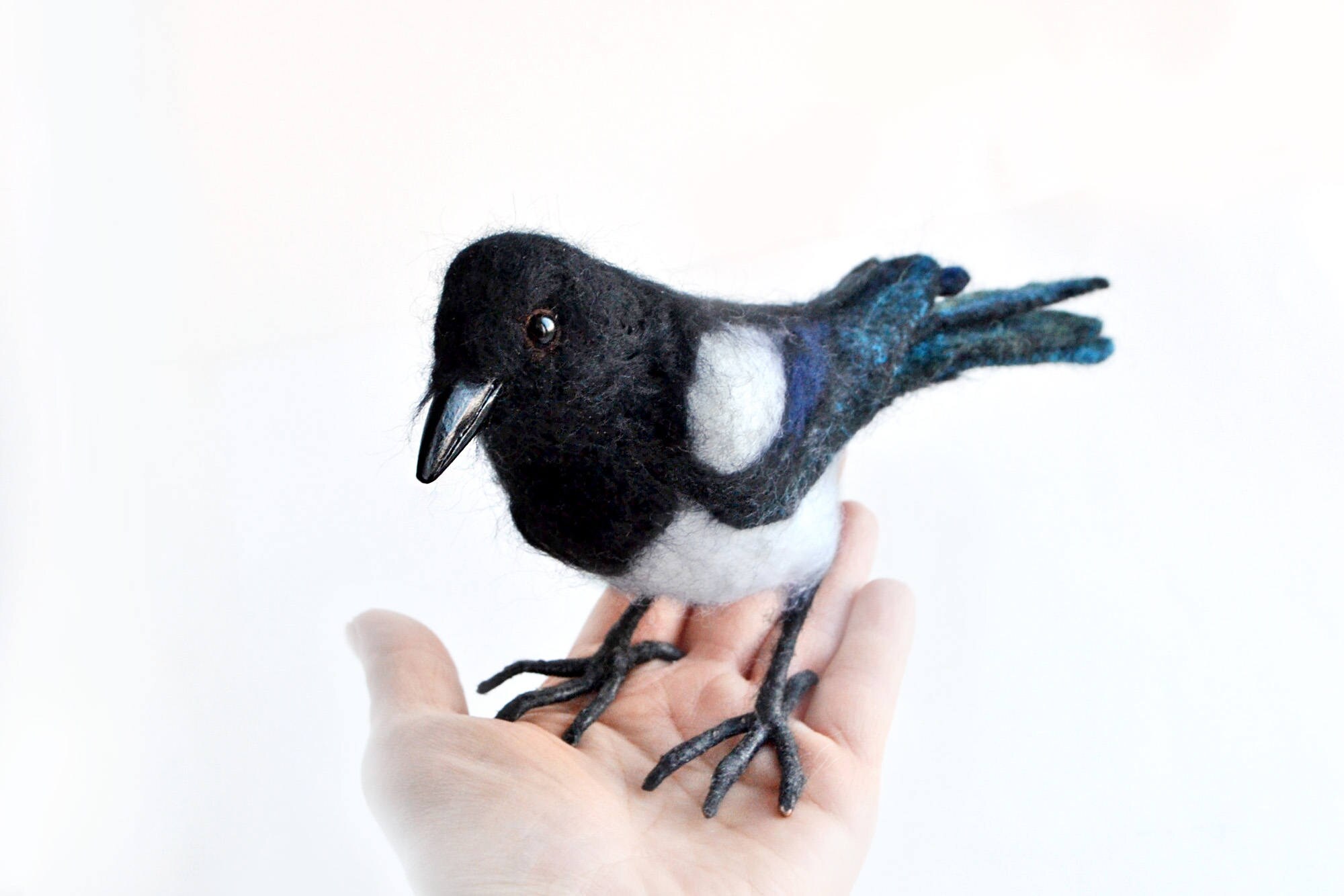 Eurasian Magpie - 1/2 Scale Felted Naturalistic Doll - Etsy