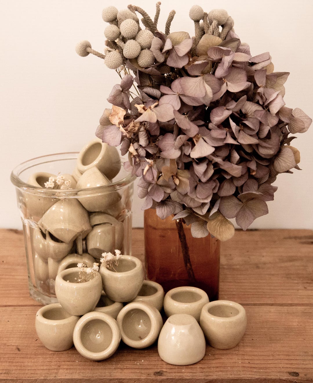 Vintage French Glazed Stoneware Escargot Pots – Set of 6 Traditional ...