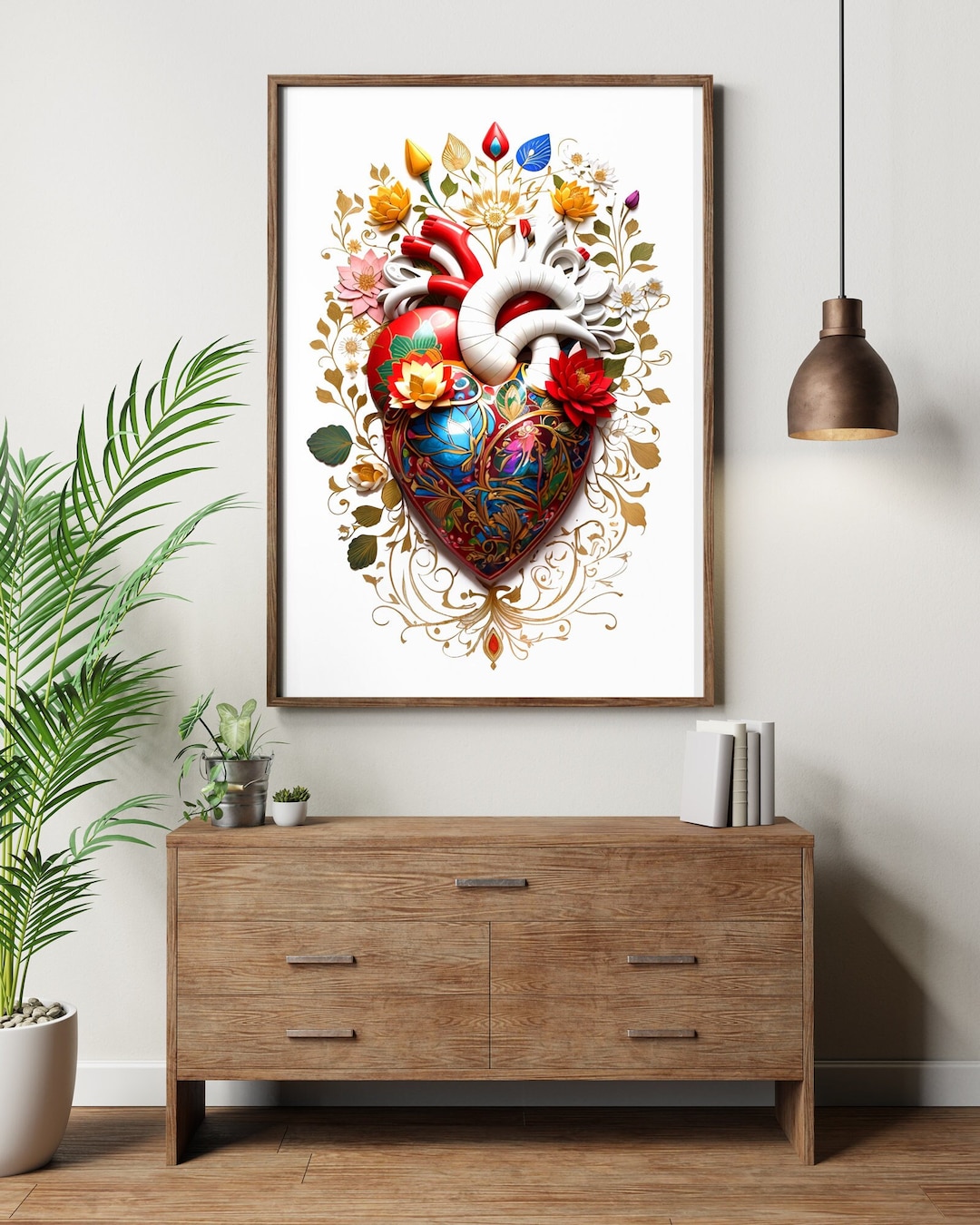 Heart Fantasy Print Medical Heart Art Heart Wall Art - Etsy