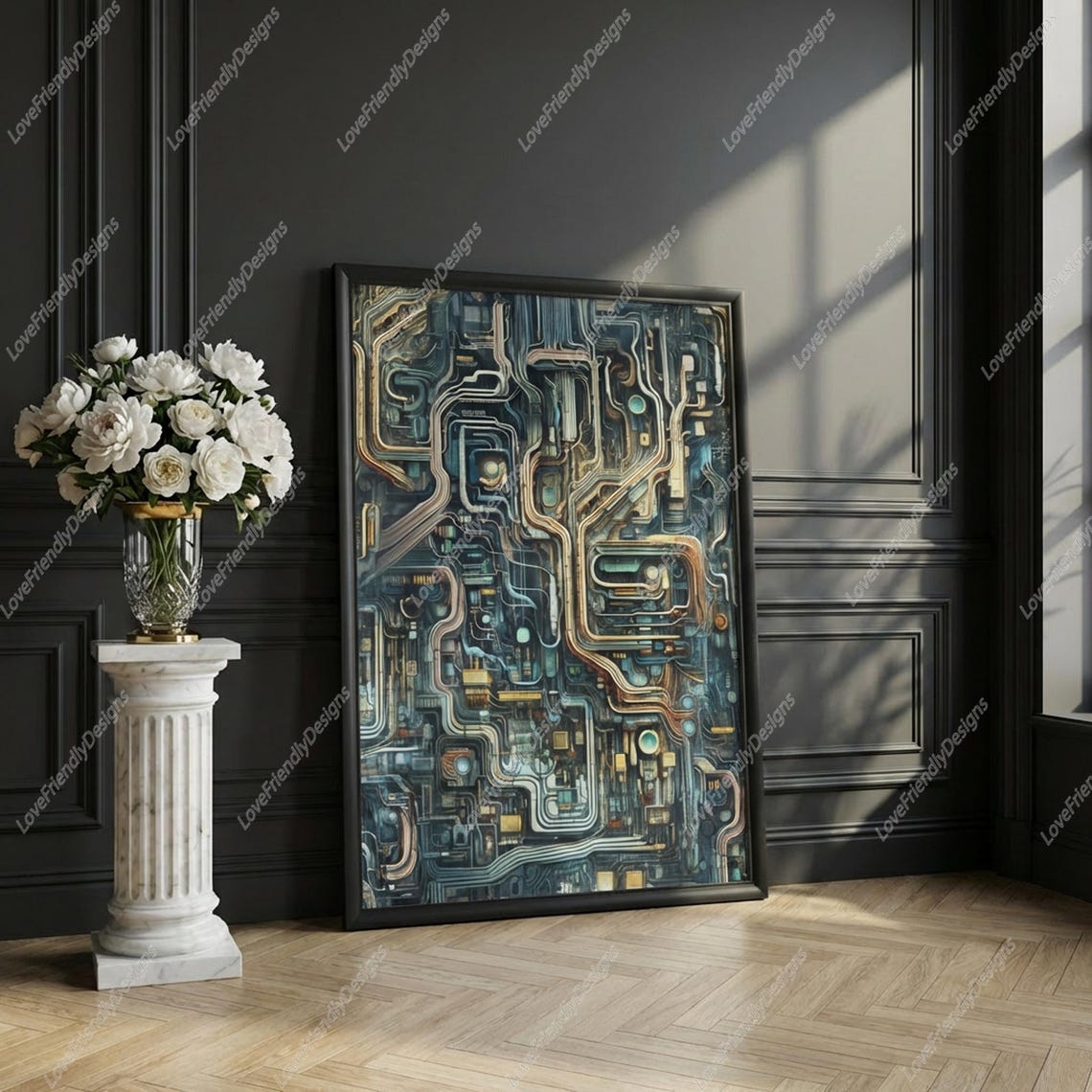 Vintage Circuit Board Art | Retro Technology Print P1 | Abstract Tech ...