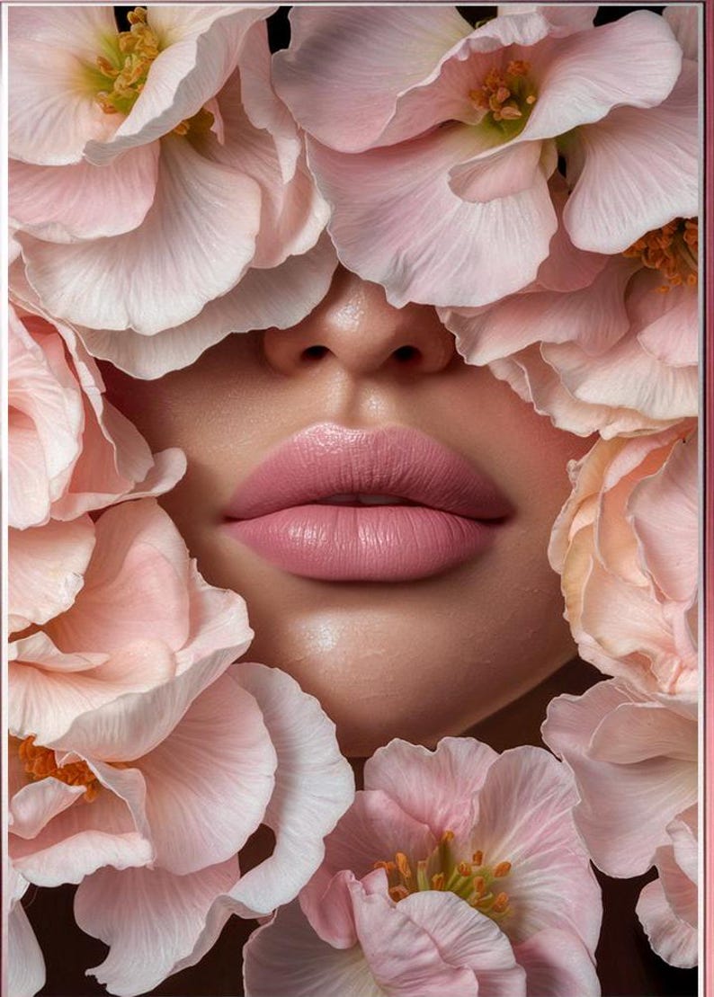 Blush Pink Flower Portrait Wall Art | Feminine Beauty Print | Floral ...