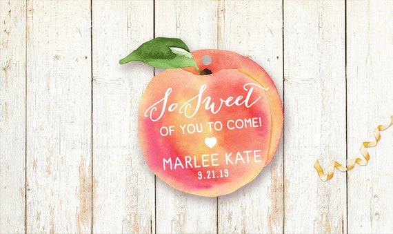 Peach Fruit Favor Tags Sweet as a Peach Georgia Peach Peach | Etsy