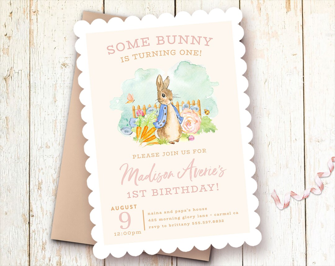 Peter Rabbit Birthday Invitations, Beatrix Potter Invitation, Rabbit ...