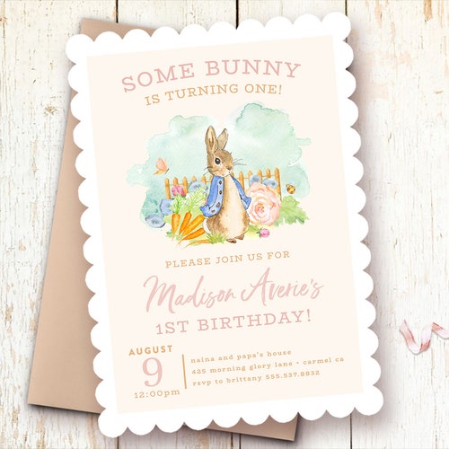 Peter Rabbit Birthday Invitations Beatrix Potter Invitation - Etsy
