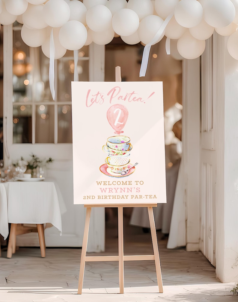 Tea for Three Birthday Invitations, Teacups Invitation, Birthday Tea ...