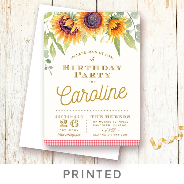 Sunflower Invitation - Etsy