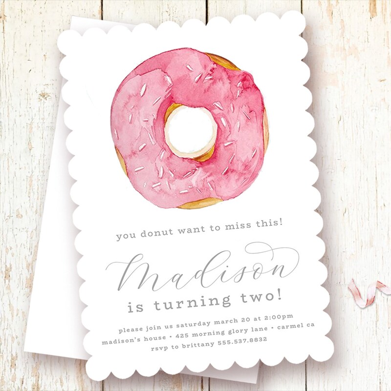 Donut Party Invitations - Etsy